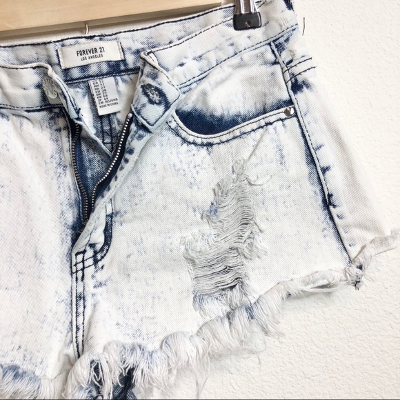 Forever 21 | Shorts | F2 Frayed And Distressed Bleach Denim Shorts 27 ...